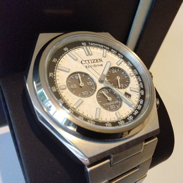 Citizen Zenshin Titanium Chronograph Eco-Drive Silver Dial Mens Watch ...