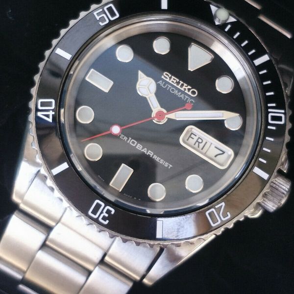 STUNNING BLACK SUB SEIKO DIVER 7S26-0040 SKX031 10 BAR AUTOMATIC WATCH ...