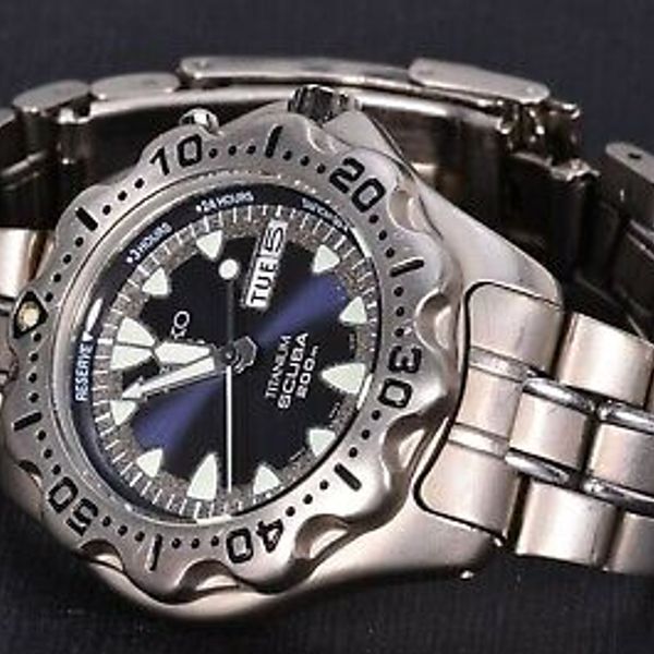 Seiko 5M23-6B40 SBBW023 Dark Blue dial Scuba 200m Diver AGS/Kinetic ...