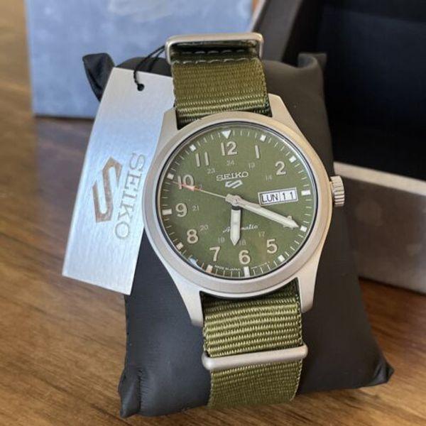Seiko 5 Automatic FIELD SPORTS Green Nylon Men's Watch - SRPG33 MSRP ...