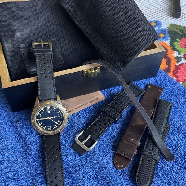 Rare VENTUS Mori M-4 Brass Dive Watch automatic, Navy Blue dial full ...
