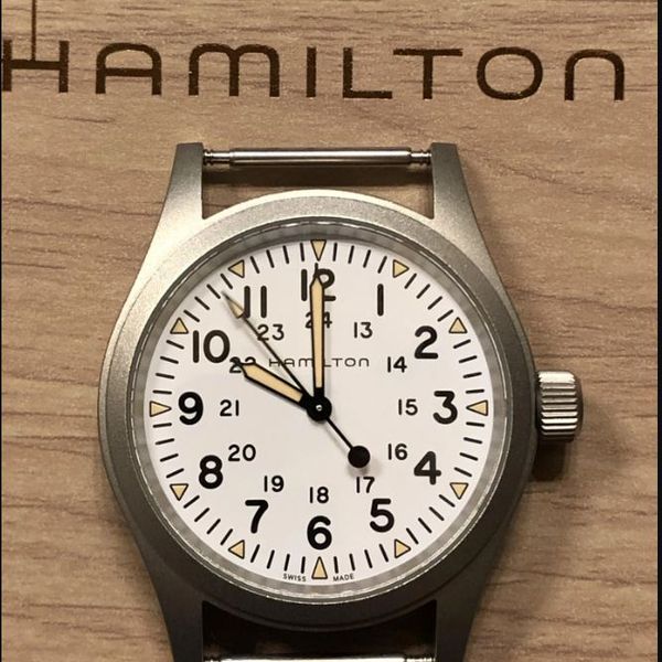 FS: Hamilton Khaki Mechanical Field Watch H694390, White Dial | WatchCharts