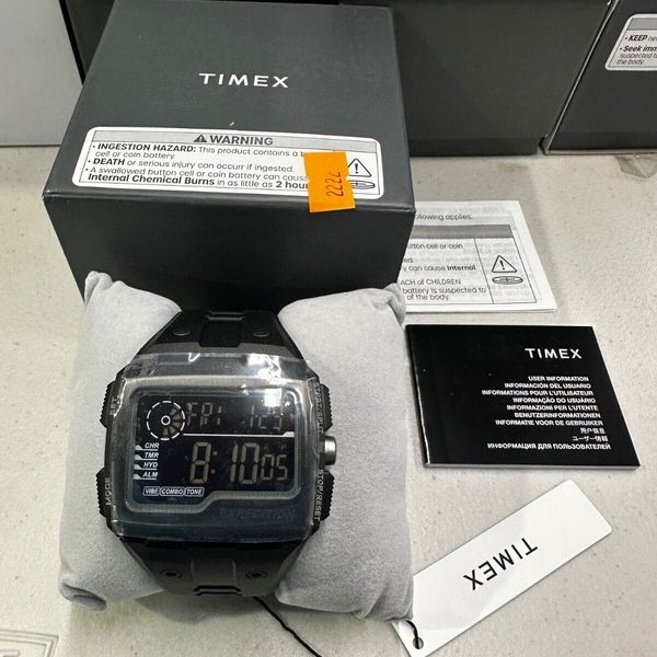 Timex Expedition Grid Shock with Black Resin Strap Indiglo Negative ...