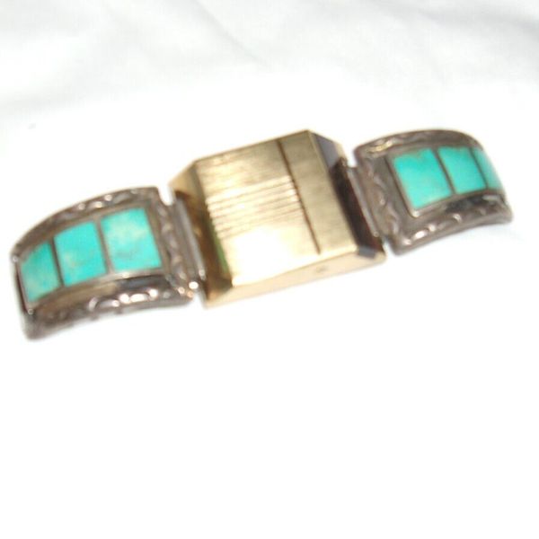 vintage BULOVA LED COMPUTRON MENS' QUARTZ WATCH W/TURQUOISE ON BAND ...