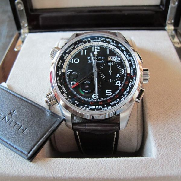 FS: LNIB Zenith Pilot Doublematic Worldtimer Alarm Chronograph ...
