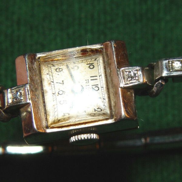Vintage 14K White Gold & Diamond 17 Jewel Swiss Made RIMA Ladies Wrist ...