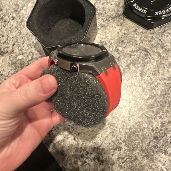 New Casio G-Shock GA2100 Custom MOD Red Robber Band | WatchCharts ...