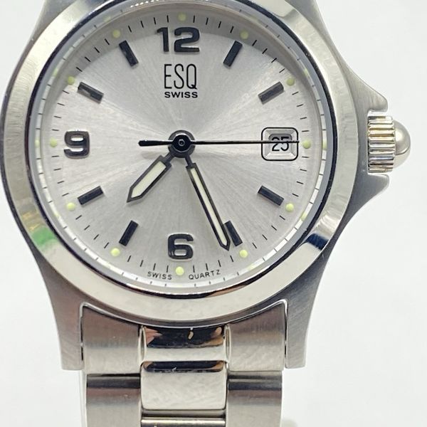 ESQ Swiss Movado Watch Women 25mm Silver Tone Stainless Steel New ...