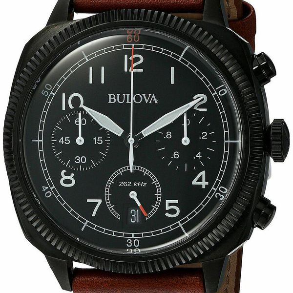 BULOVA UHF Chronograph Black Dial Men's Watch 98B245 $525 MSRP BNWT ...