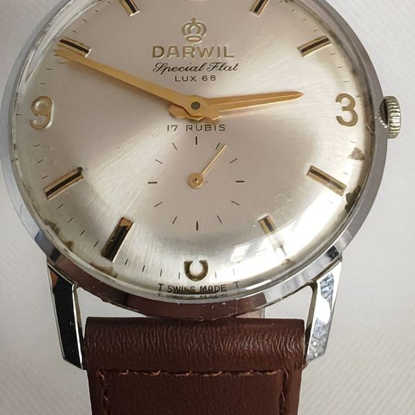 Vintage Darwil Special Flat Lux 66 Hand Winding Watch - cal FHF 82 ...