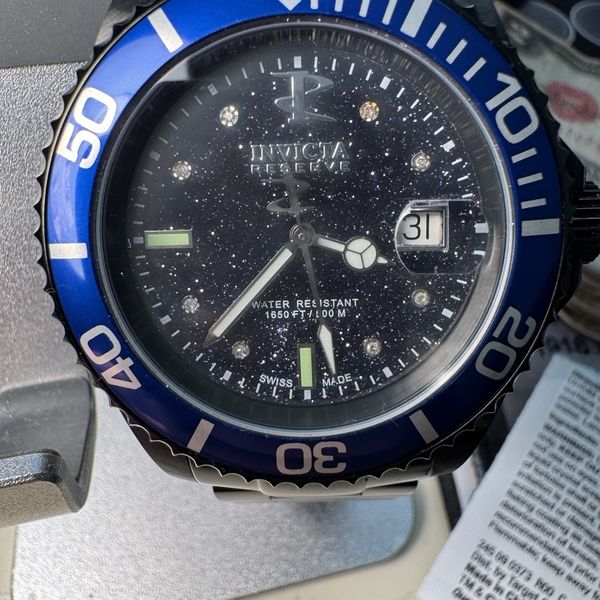 Invicta Reserve Pro Diver Swiss Automatic Watch Blue Sandstone Limited ...
