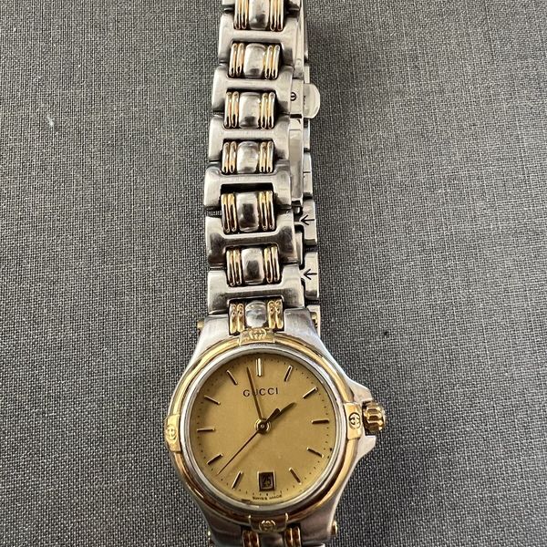 Gucci 9040L Watch Quartz 26mm Women's Gold Dial Swiss Made Round ...