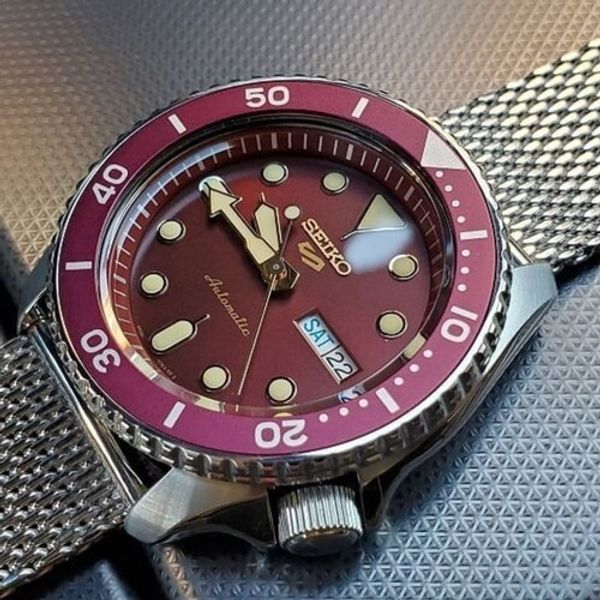Brand New Seiko 5 Sports SRPD69K1 Automatic Maroon Dial Day Date ...