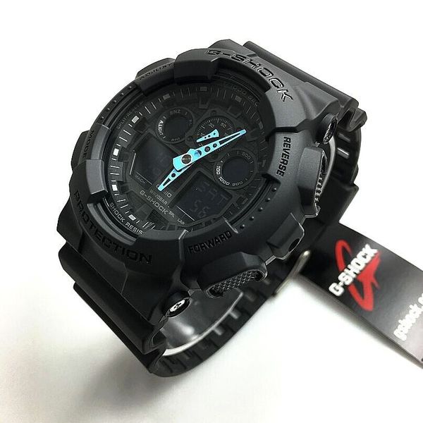 Casio Men's Watch G-Shock Grey Black Ana-Digi Dial Resin Black Strap ...