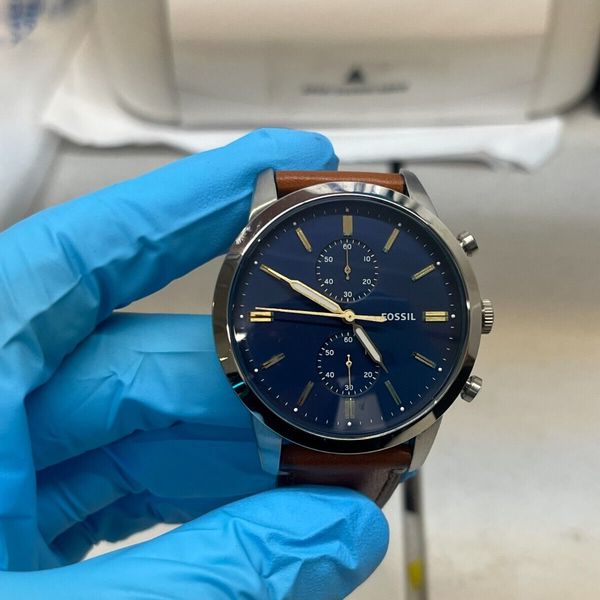 Fossil Men's Townsman Quartz Stainless Steel Leather Chronograph Watch ...