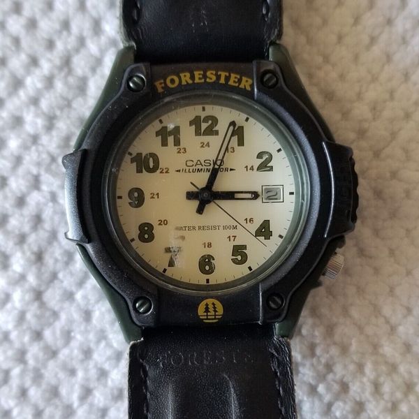 CASIO Forester FT-500 Analog Watch Beige Dial Black Case Band 6"-8" New ...