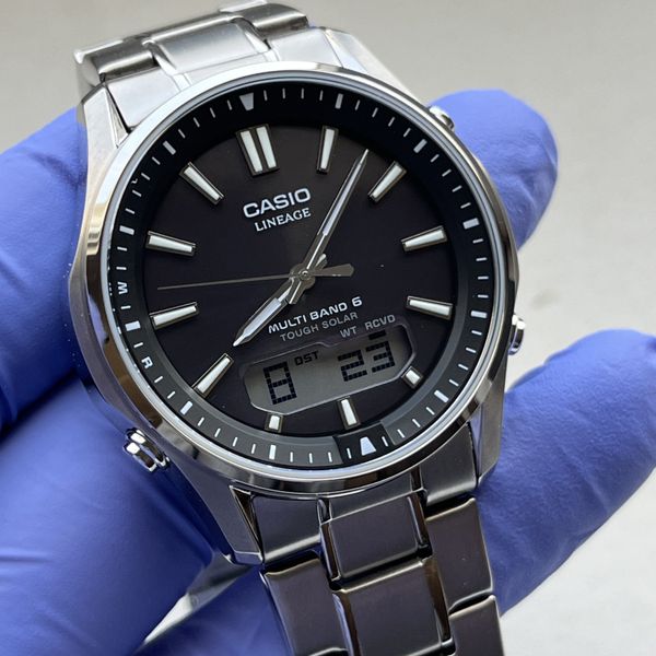 CASIO LINEAGE LCW-M100TSE-1AJF Titanium Analog Digital Radio Solar ...