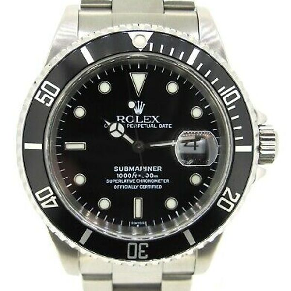 Rolex Submariner Date #16610 Stainless Steel Black Dial Oyster Bracelet ...