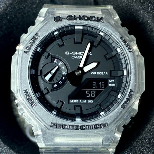 Casio G-Shock GA2100SKE-7A BRAND NEW Skeleton CasiOak Clear Resin Band ...