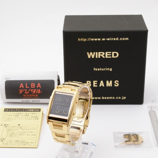 Vintage Seiko Wired Alba Beams Watch Men W570 0AB0 Gold Fully Working w/box | WatchCharts ...