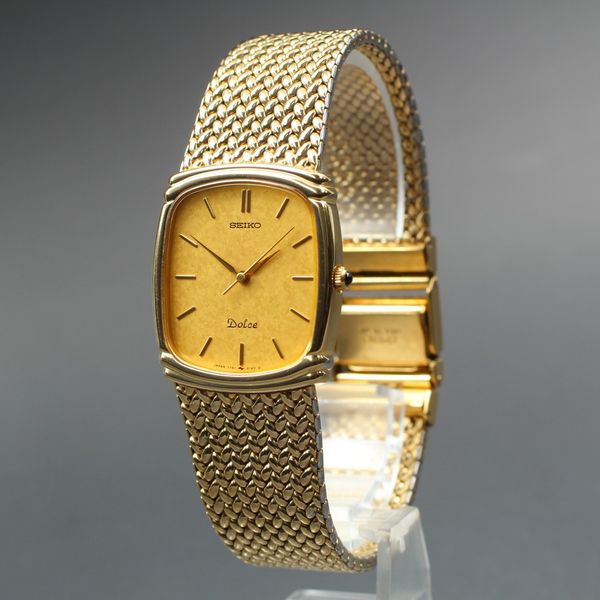 [Near MINT] Seiko Dolce 7741-5110 26mm Gold Square Vintage Quartz Men's ...