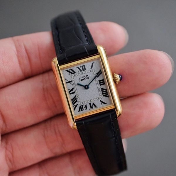 Rare! Cartier Must de Cartier Tank Rhombus Pattern Dial Japan Edition ...