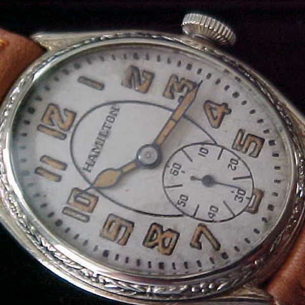1930 Hamilton Oval Engraved White GF Original Dial Original Condition ...