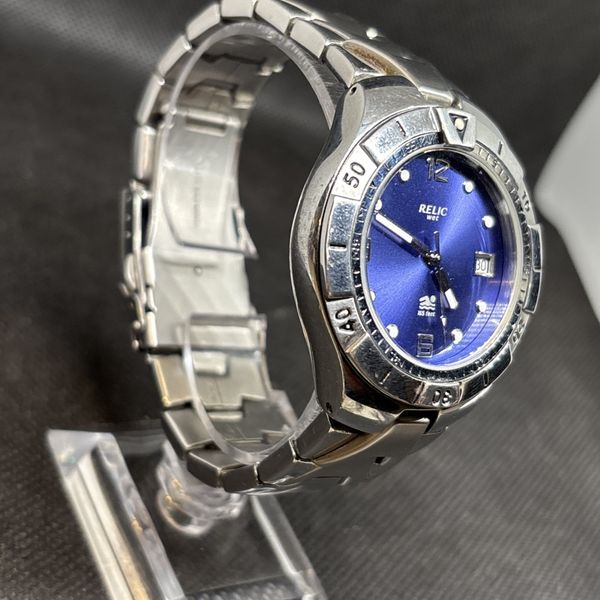 Relic Wet By Fossil Men ZR11586 Diver Blue Dial 40mm Stainless Quartz ...