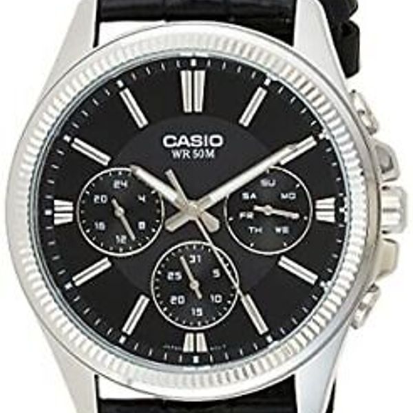 Casio Analog Multi Dial Mens Watch Black Dial Black Colored Strap ...