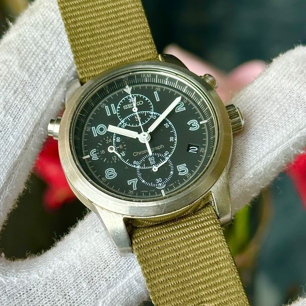 Vintage Seiko SUS Military Telemeter Chronograph Quartz Men's Watch 7T27-7A40 | WatchCharts ...