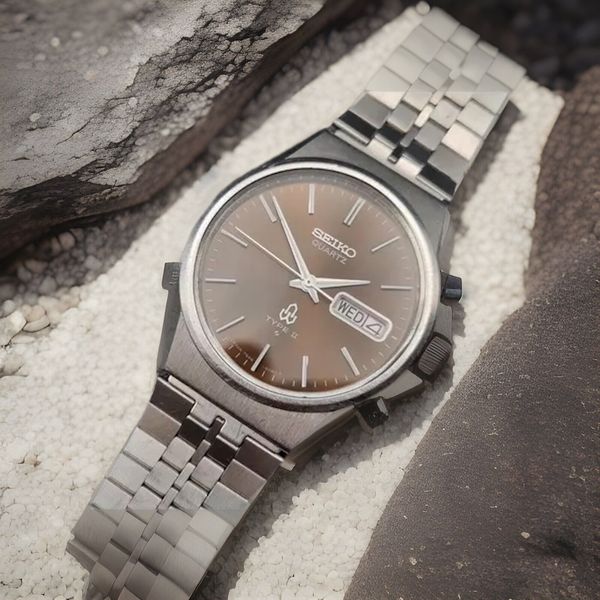 Seiko Type II Copper Sunburst Dial 1978 7546-8000 JDM Quartz Dial Rare ...