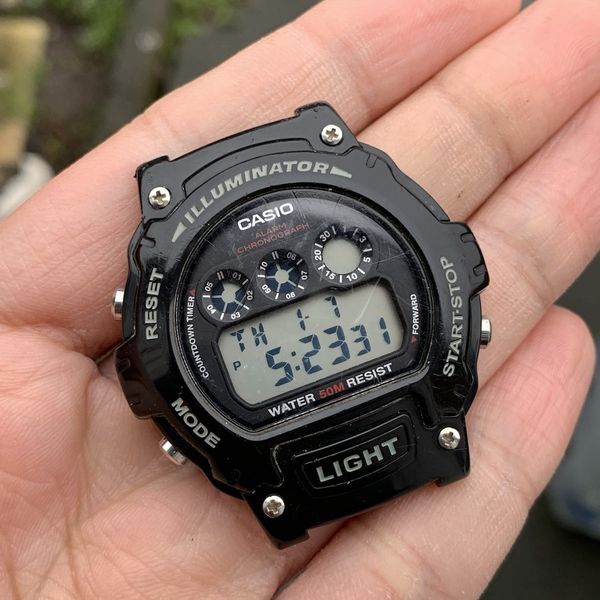 Casio W214HC Mens Illuminator Sports WatchChronograph WR50M - HEAD ONLY ...