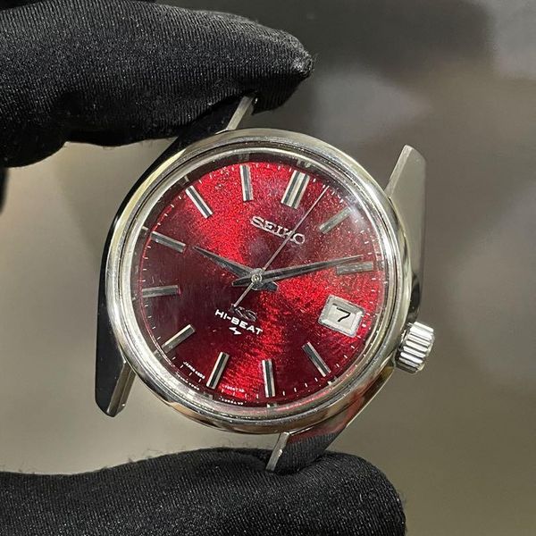 Seiko King Seiko 4502-7001 Hand-Winding Watch Red Dial 36,000 Hi-Beat | WatchCharts Marketplace