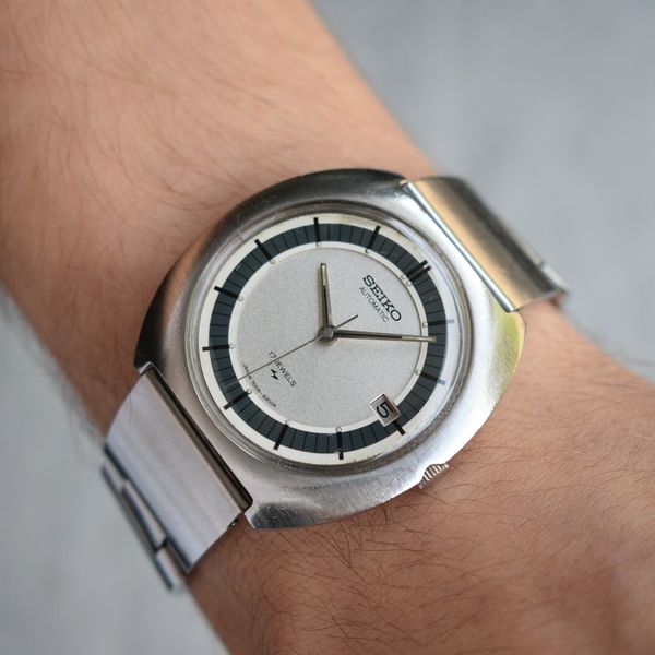 July 1972 Vintage Seiko 7005 Automatic White Dial Bracelet Watch Steel Rare | WatchCharts ...