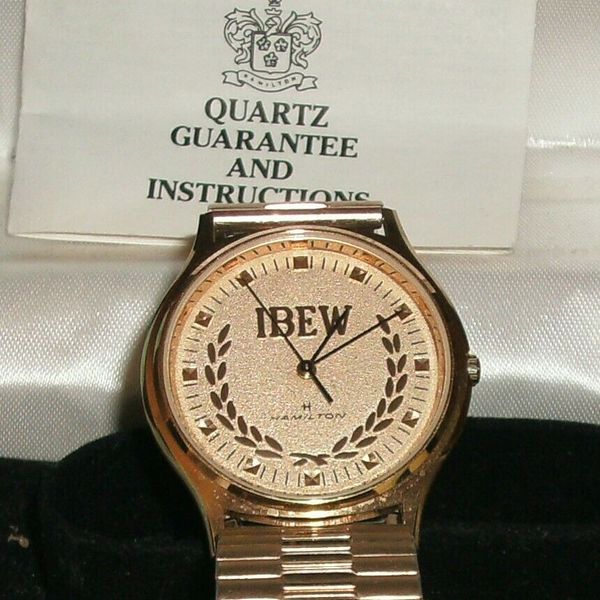 Vintage Hamilton IBEW Brotherhood Electrical Worker Gold Watch & Tie ...