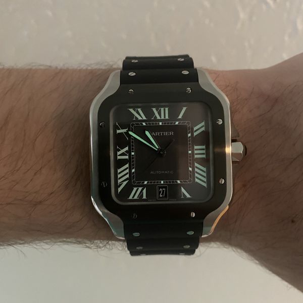 FS: Cartier Santos De Large Automatic Grey Dial wssa0037 39.8mm ...