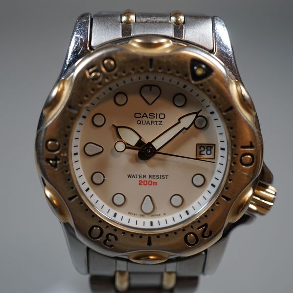 [WTS] Vintage 1993 Casio MDP-823 200M Air Divers Two Tone Quartz Watch ...