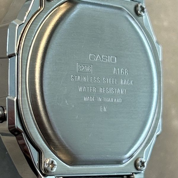Casio Men's Electro Luminescence Digital Watch A168WA-1 - 35 mm Case ...