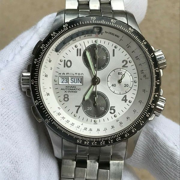 HAMILTON WATCH H776260 KHAKI X WIND CHRONOGRAPH AUTOMATIC DAY DATE MENS ...