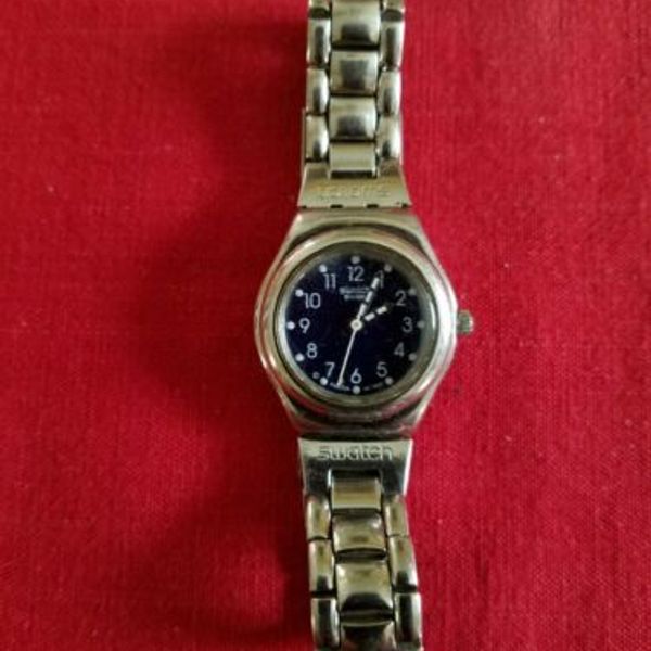 Ladies Swatch AG 1998 Blue Faced Irony Stainless Steel Watch ...