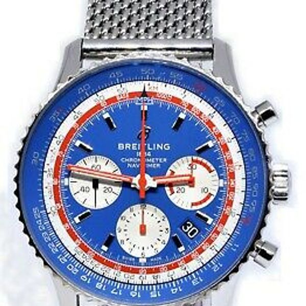 Breitling Navitimer B01 Chronograph Steel Pan Am 43mm Watch Box/Papers ...