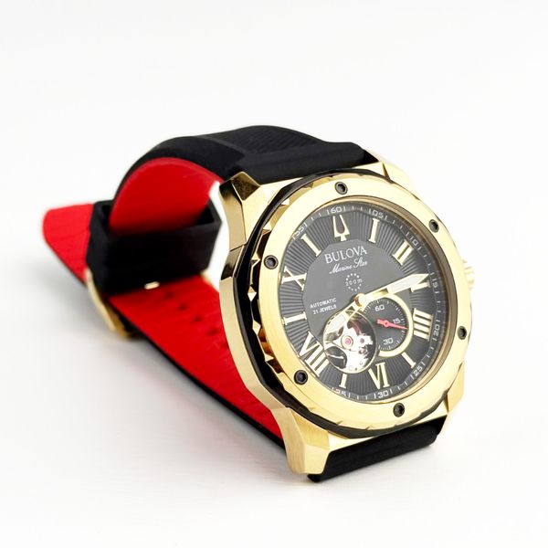 Bulova 98A272 Marine Star Automatic Men's Sports Watch 45 mm Black/gold ...