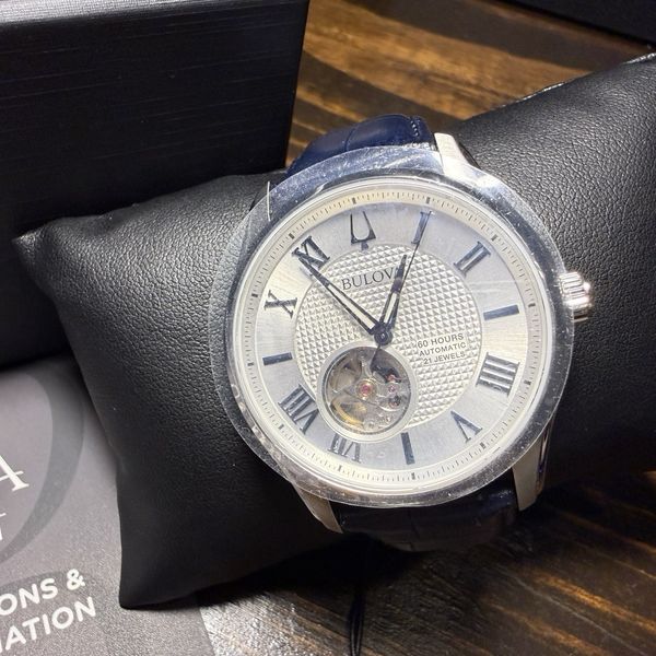 New Bulova Men's Classic Wilton Automatic Watch 96A206 42mm Blue ...