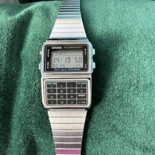 Old School Casio Retro Calculator Watch In Silver | WatchCharts Marketplace