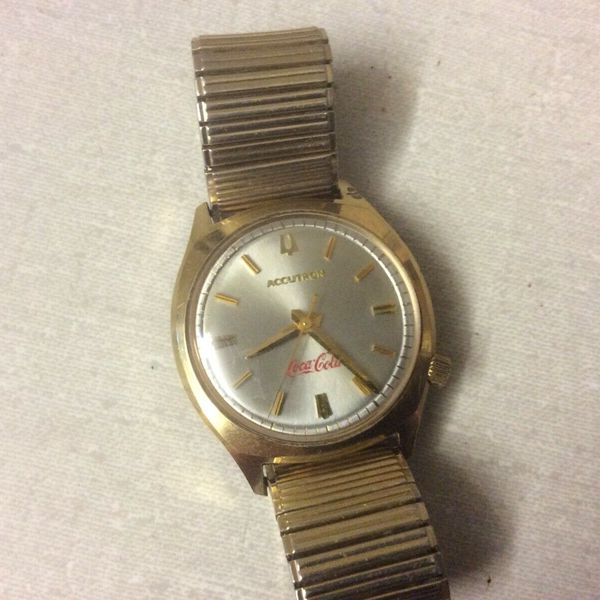 1976 Bulova Accutron Coca Cola Dial Presentation watch 10 kgf Back ...