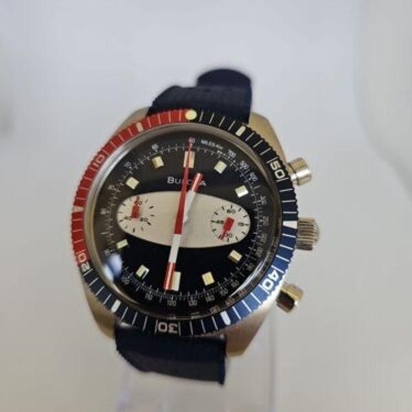 Bulova - Surfboard, Chronograph Stainless Steel Blue Dial Men's Watch ...