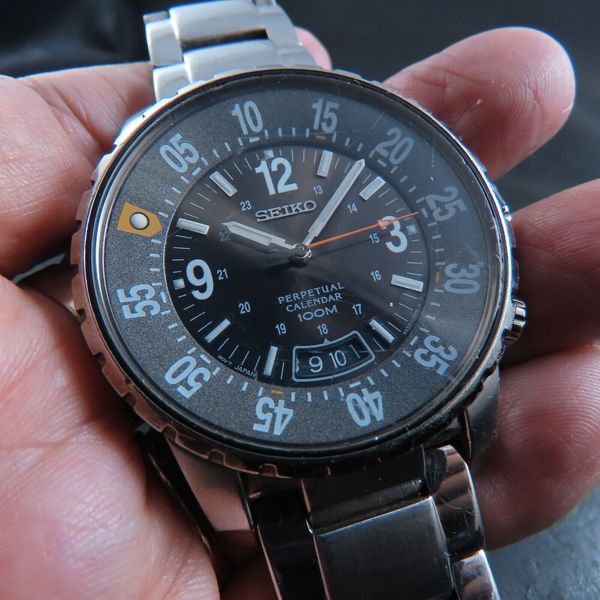 6A32 Japan Seiko Perpetual Calendar Quartz Men Watch For Part Or Repair ...