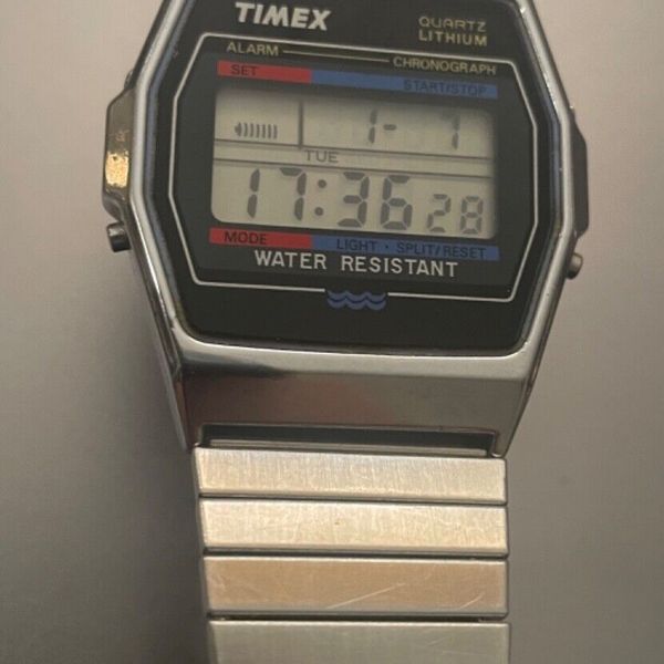 Vintage Rare 1980's? Timex Digital Alarm Chronograph Mens Watch w ...