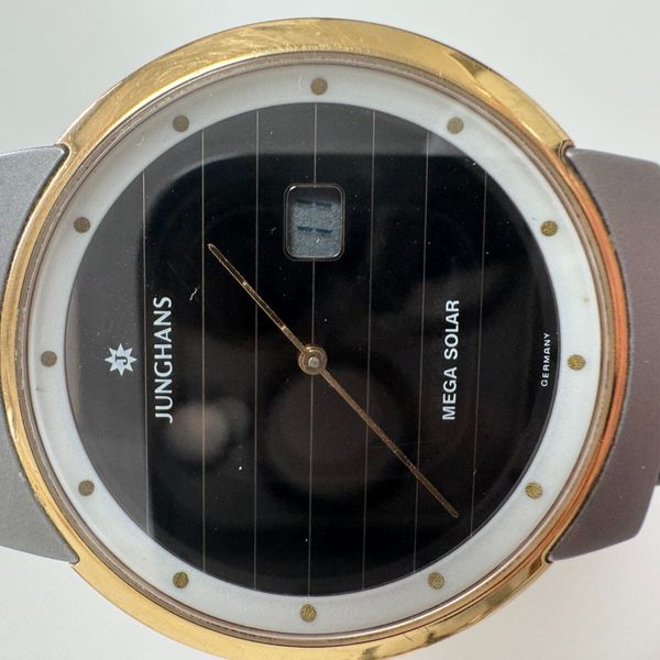 JUNGHANS MEGA SOLAR VINTAGE ANALOG & DIGITAL TWO TONE SKIN. QUARTZ ...