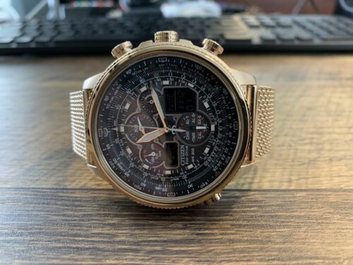 Men’s Citizen Navihawk A-T Wrist Watch Rose Gold JY8033-51E, Full Kit ...
